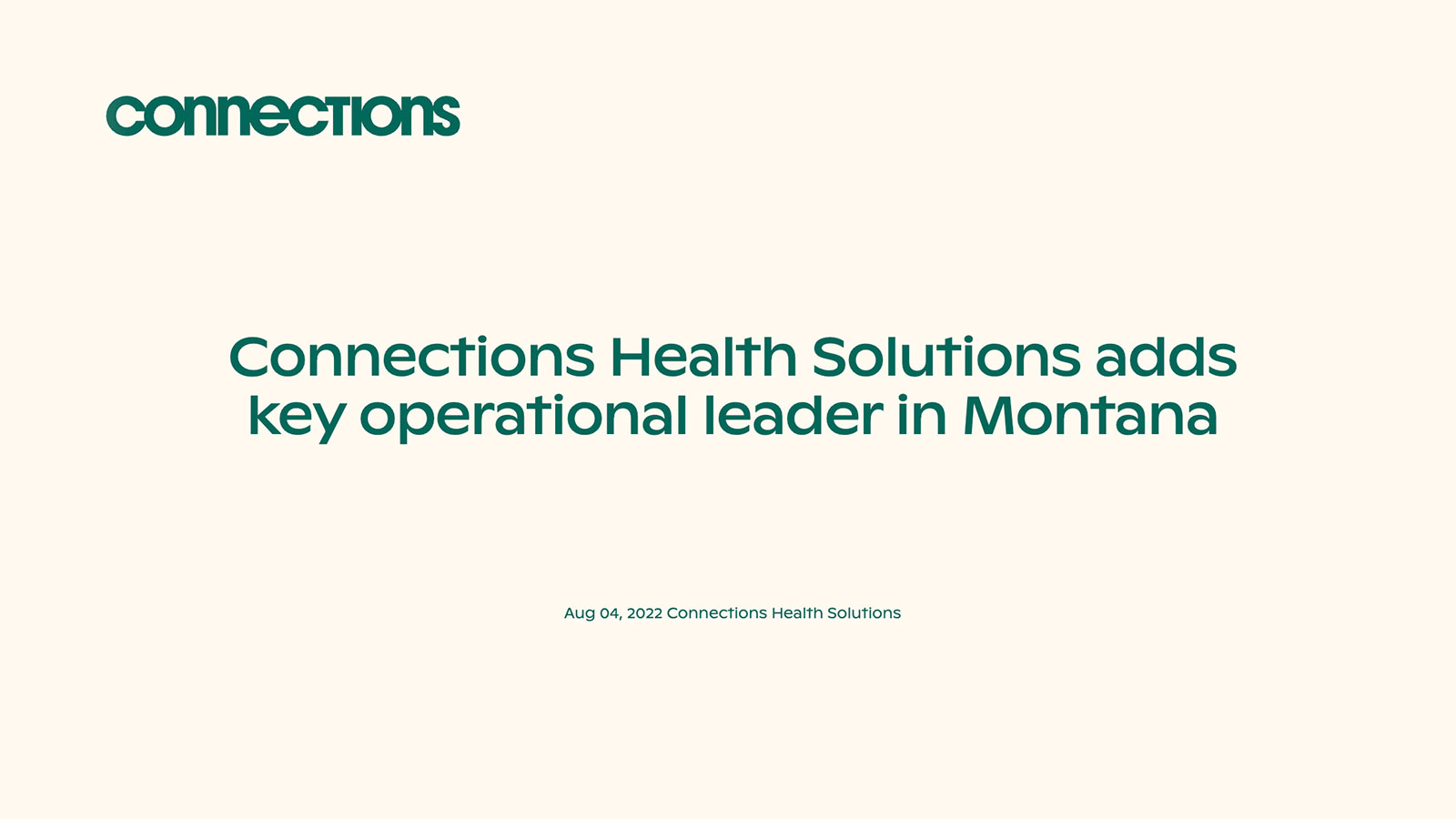 Connections Health Solutions adds key operational leader in Montana