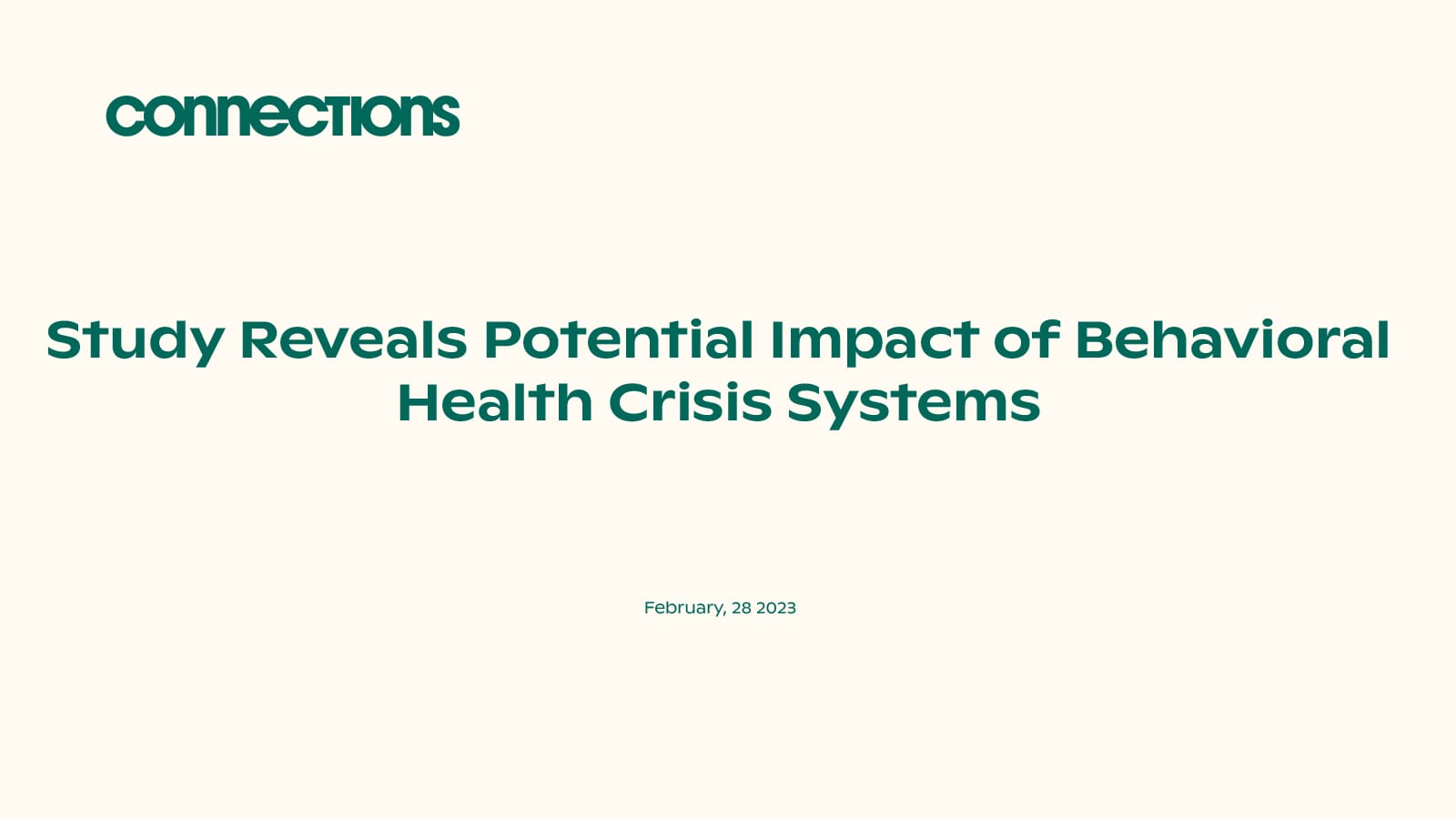Study Reveals Potential Impact of Behavioral Health Crisis Systems