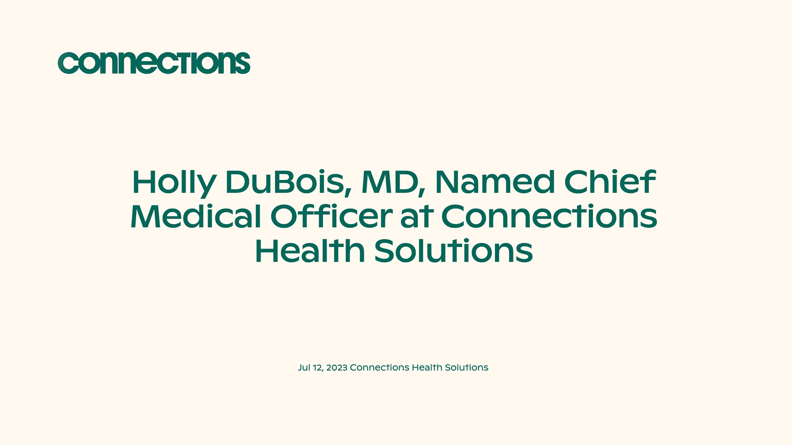 Holly DuBois, MD, Named Chief Medical Officer
