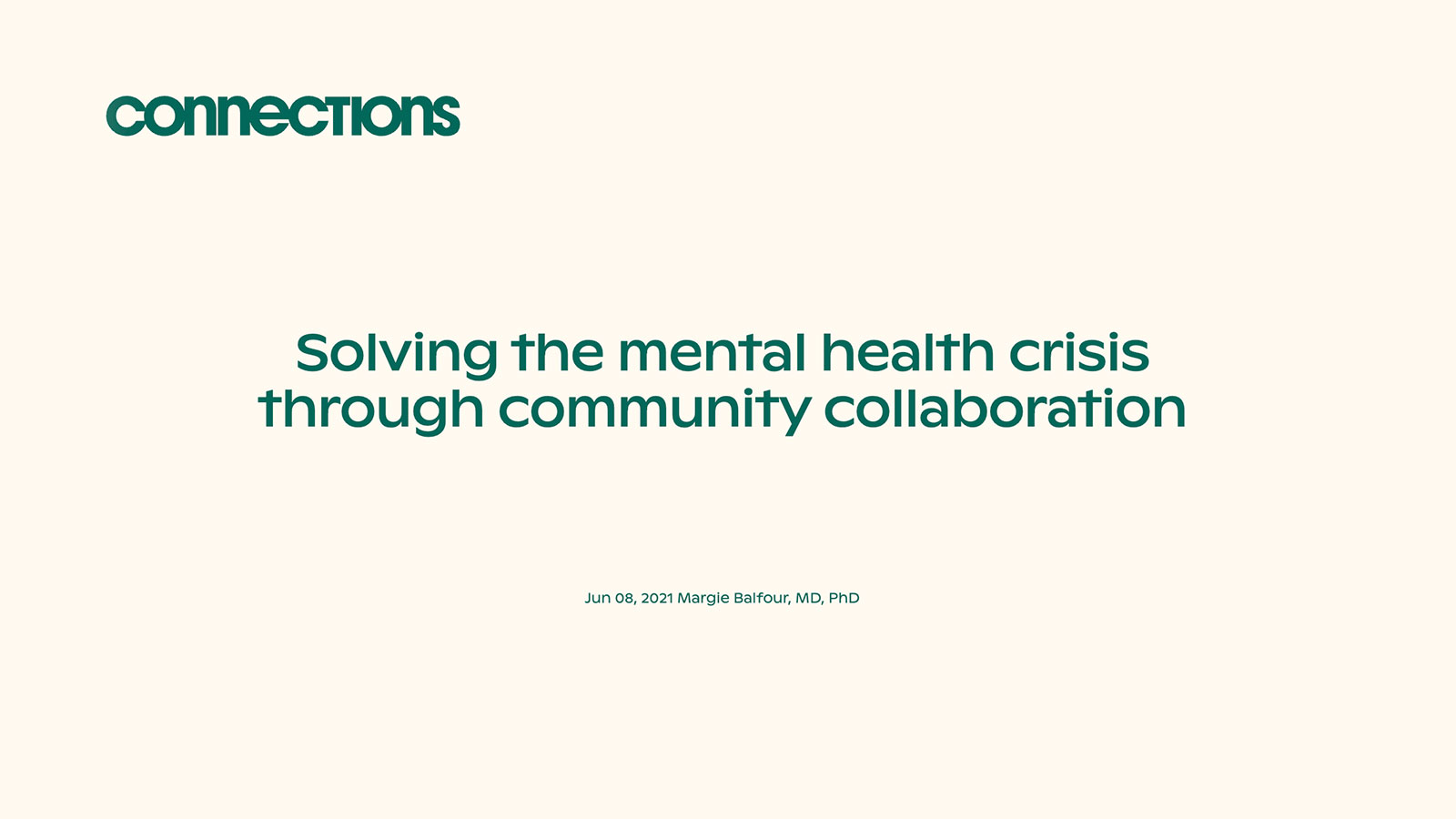 Solving the mental health crisis through community collaboration