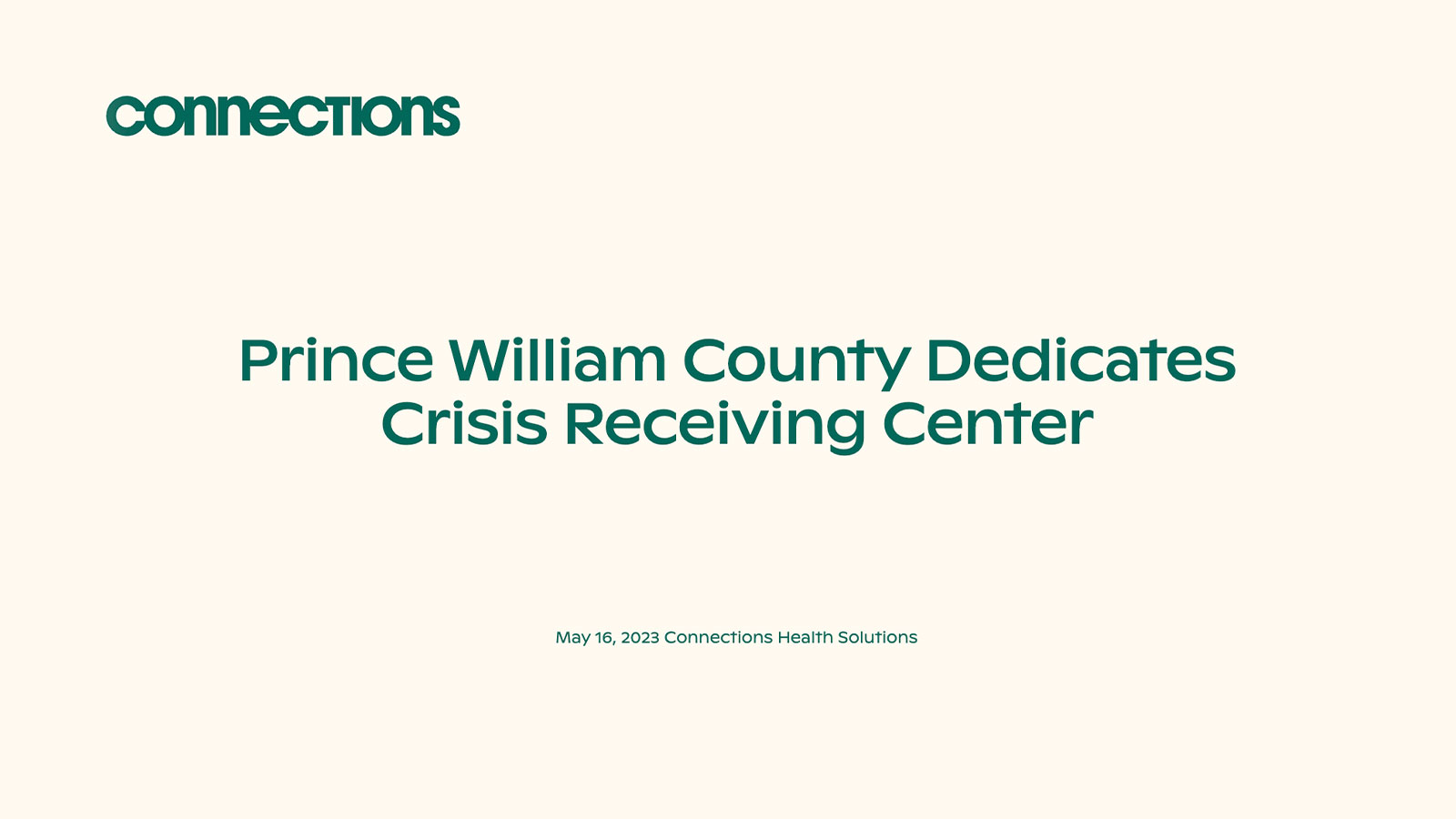 Prince William County Dedicates Crisis Receiving Center
