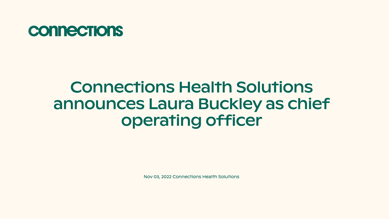 Connections Health Solutions announces Laura Buckley as COO