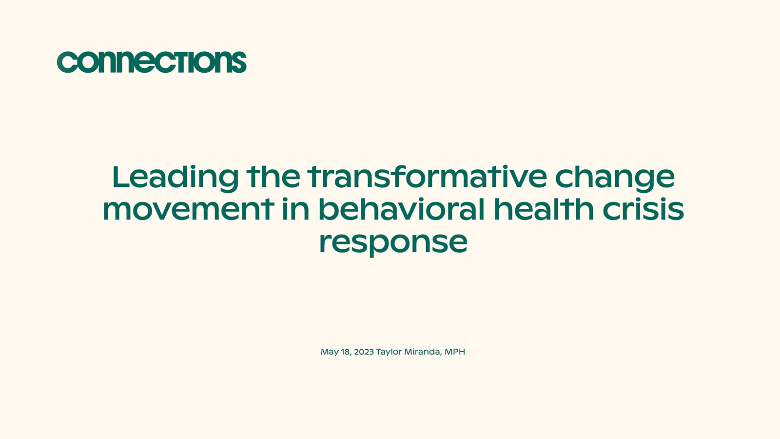 Leading the transformative change movement