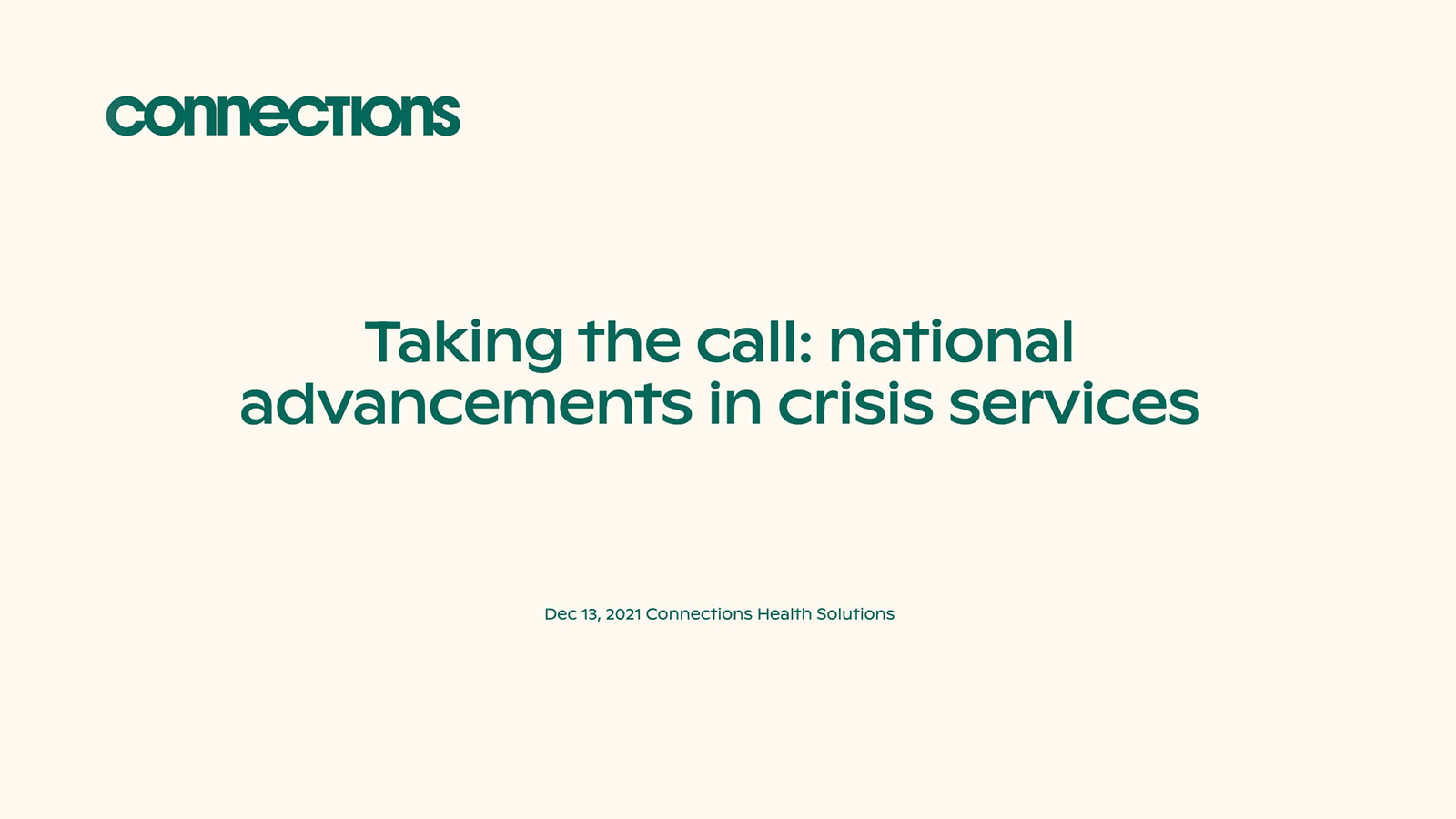 Taking the call: national advancements in crisis services